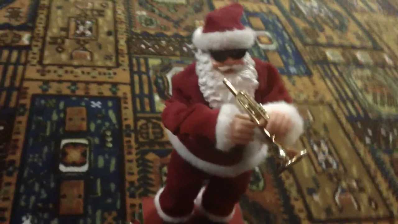 singing dancing trumpet santa - YouTube