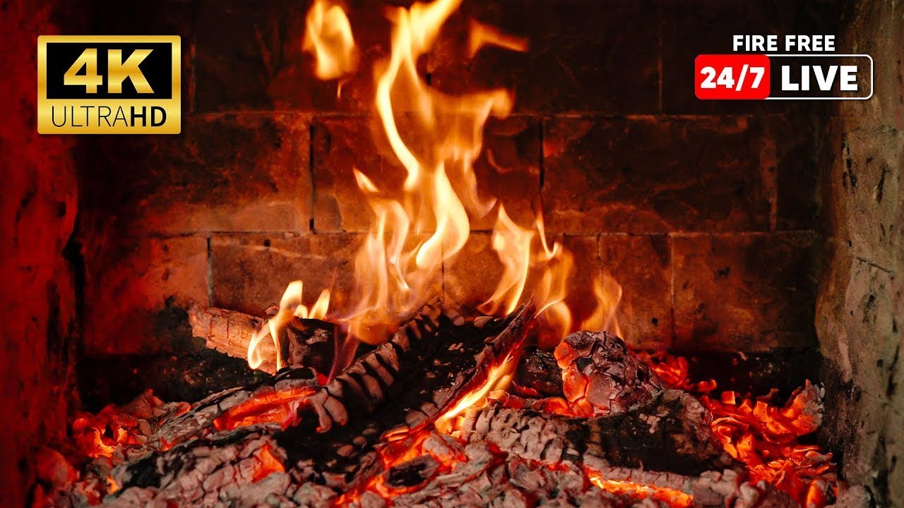 Calming Fireplace Sounds for Relaxation and Stress Relief 🔥 Burning ...