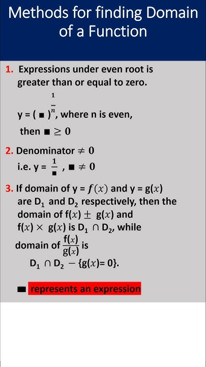 Methods for finding Domain and Range of a Function | Function - YouTube