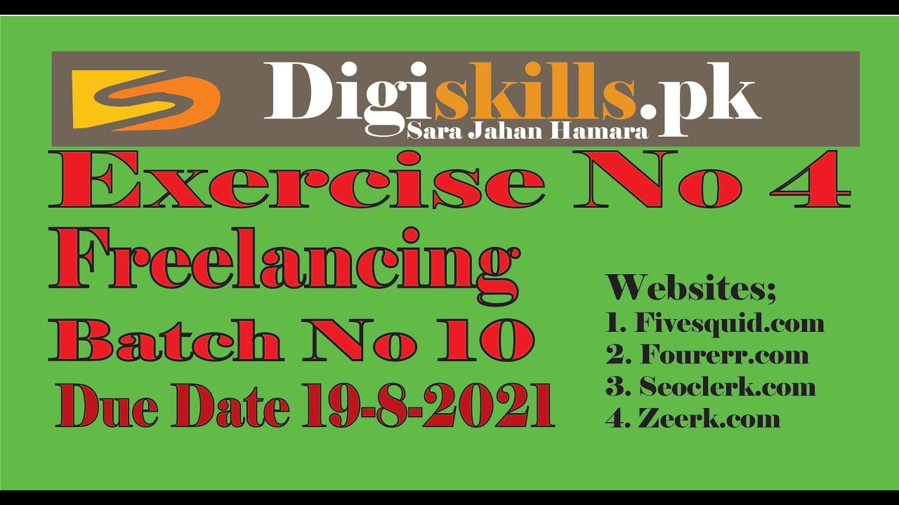 Freelancing Hand on Exercise 4 Batch 10 Solution | DGskill Freelancing Exercise 4 Batch 10 - YouTube
