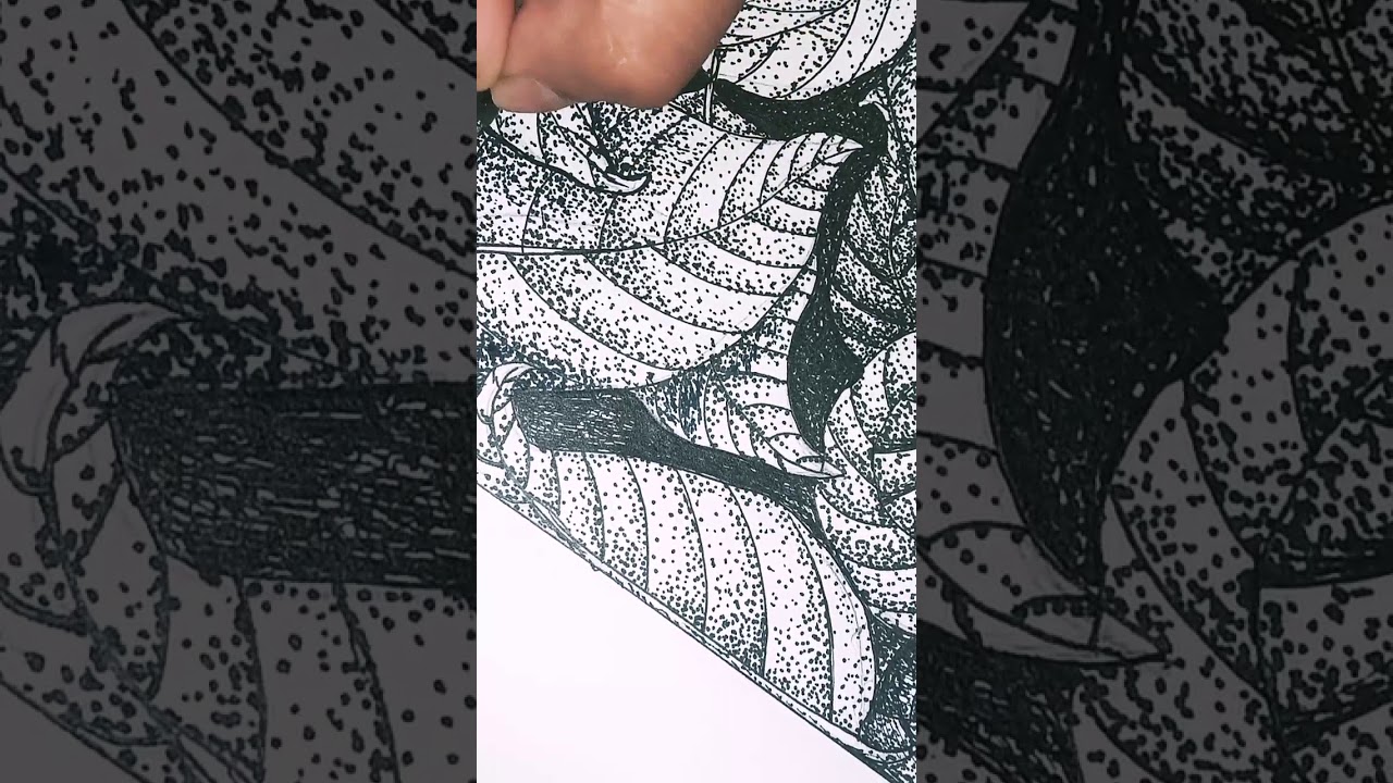 How to make pen dot Pointillism drawing - YouTube