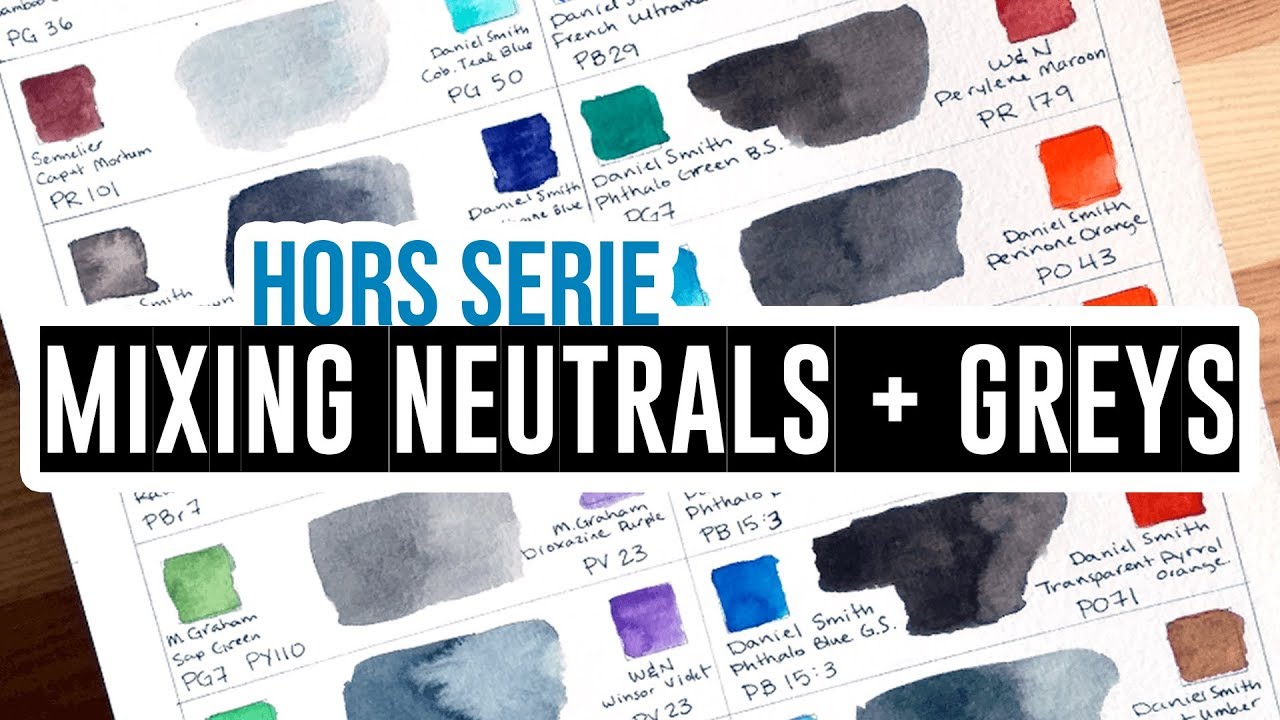 Mixing neutrals/grays with watercolors - YouTube