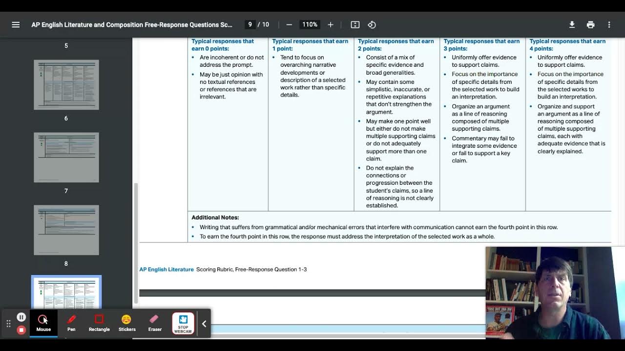 AP Lit. test advice- Free response rubrics pt. 2 - YouTube