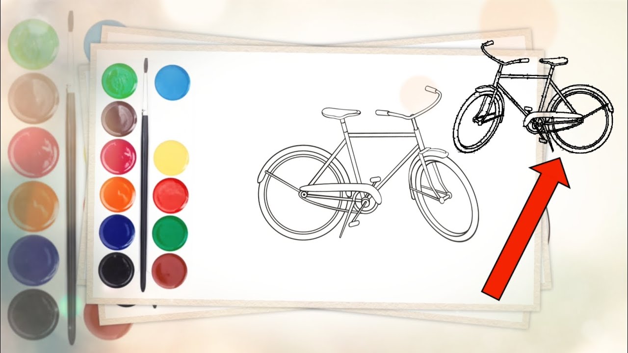 Cycle drawing easy | Cycle drawing for kids | cycle drawing easy step ...