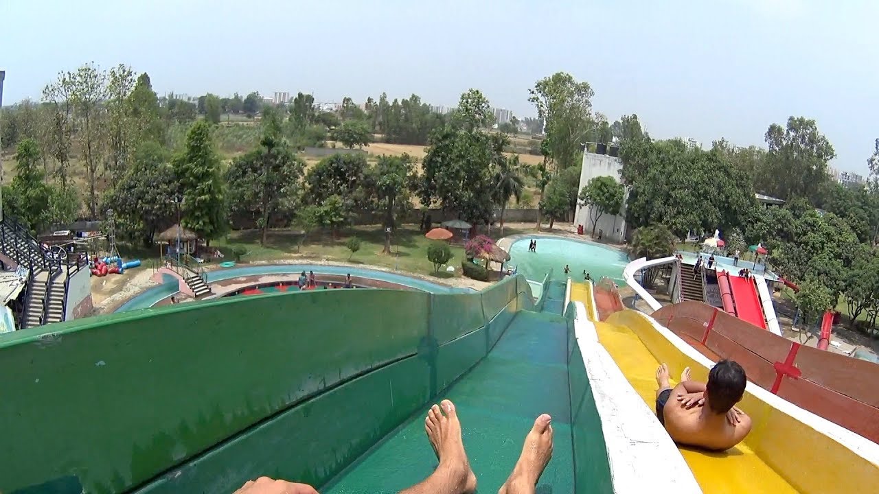 Multi Lane Racing Water Slide at Anandi Water Park - YouTube