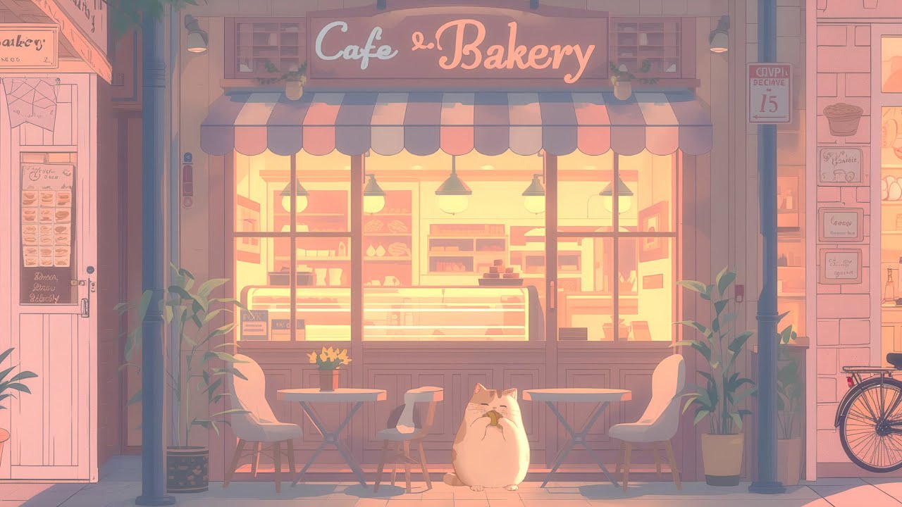 Bakery shop at night | 10-hour relaxing lofi ambience music - YouTube
