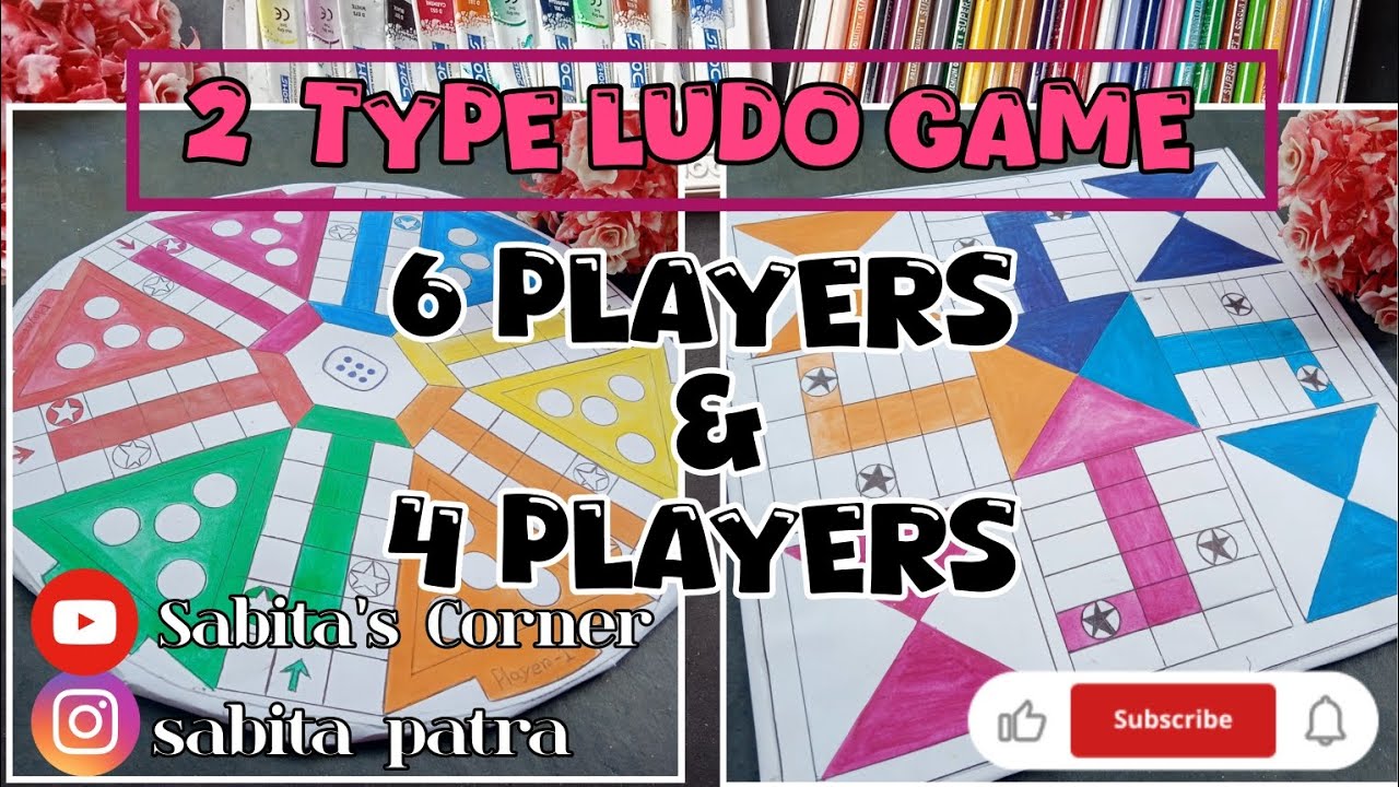 Two types "LUDO BOARD" creating process...// 6 players Ludo game & 4 ...
