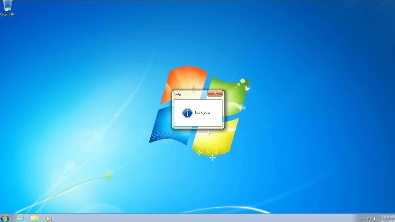 uhhh (Windows 7 error thing 2) - YouTube