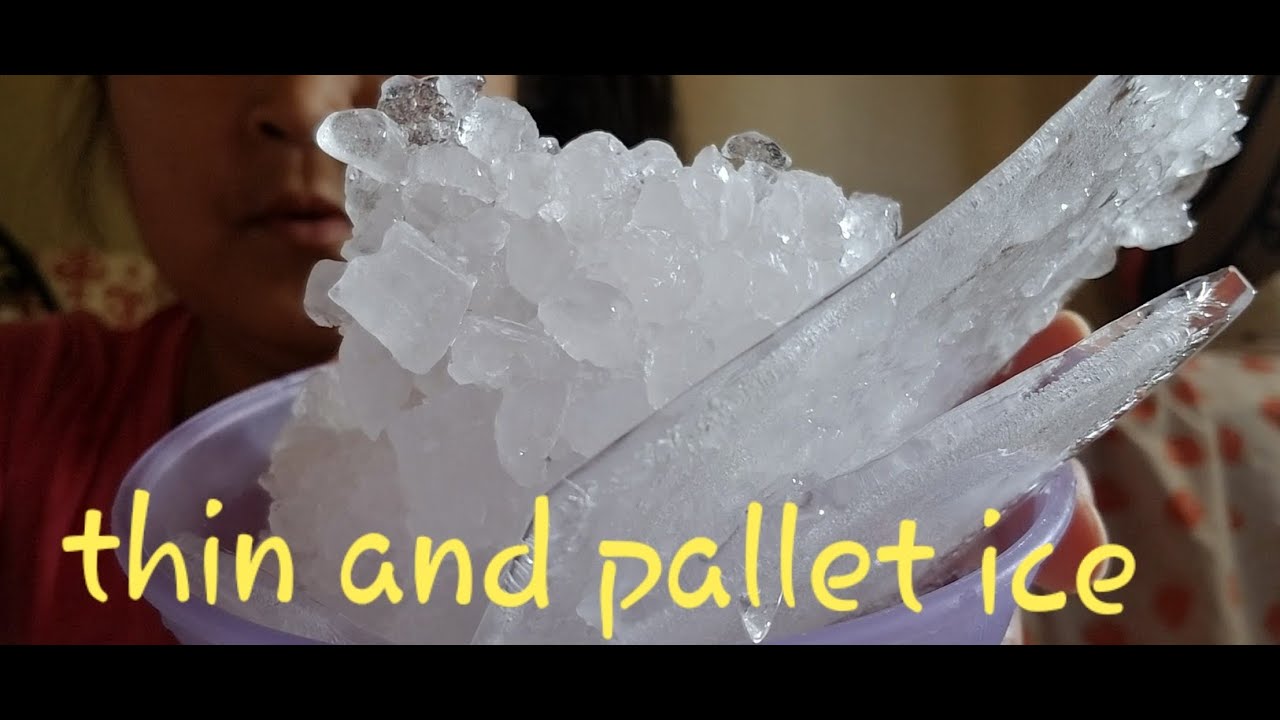 Thin ice and cluster of pallet ice - YouTube