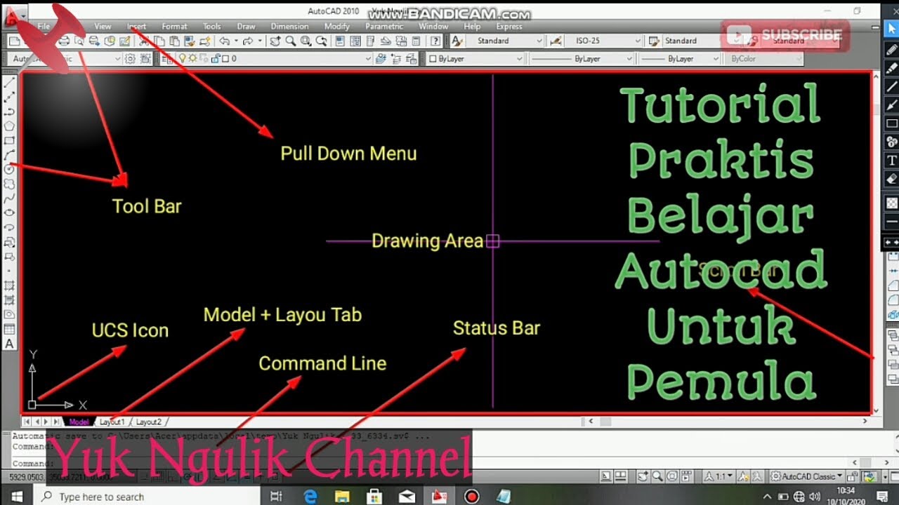 BAGIAN-BAGIAN AUTOCAD - DASAR BAGI PARA PEMULA !!! - YouTube
