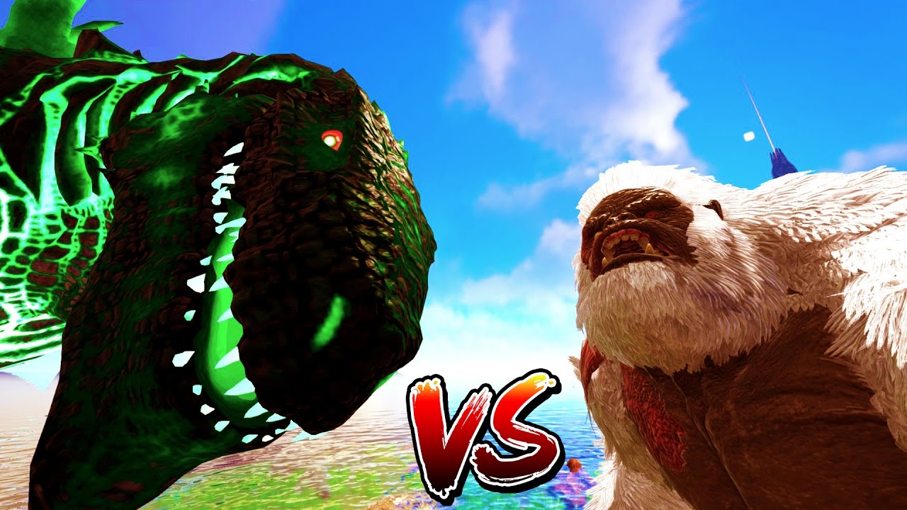 GODZILLA vs KING KONG !!! ARK survival evolved DINO BATALLAS | GODZILLA ...