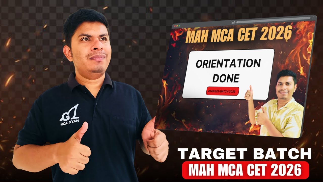 MAH MCA CET 2026 | Orientation Session | Target Batch Kickstart 🚀 - YouTube