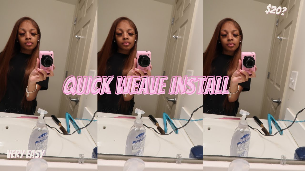 HOW TO DO A SIDE PART QUICK WEAVE WITH NATURAL LEAVE OUT - YouTube