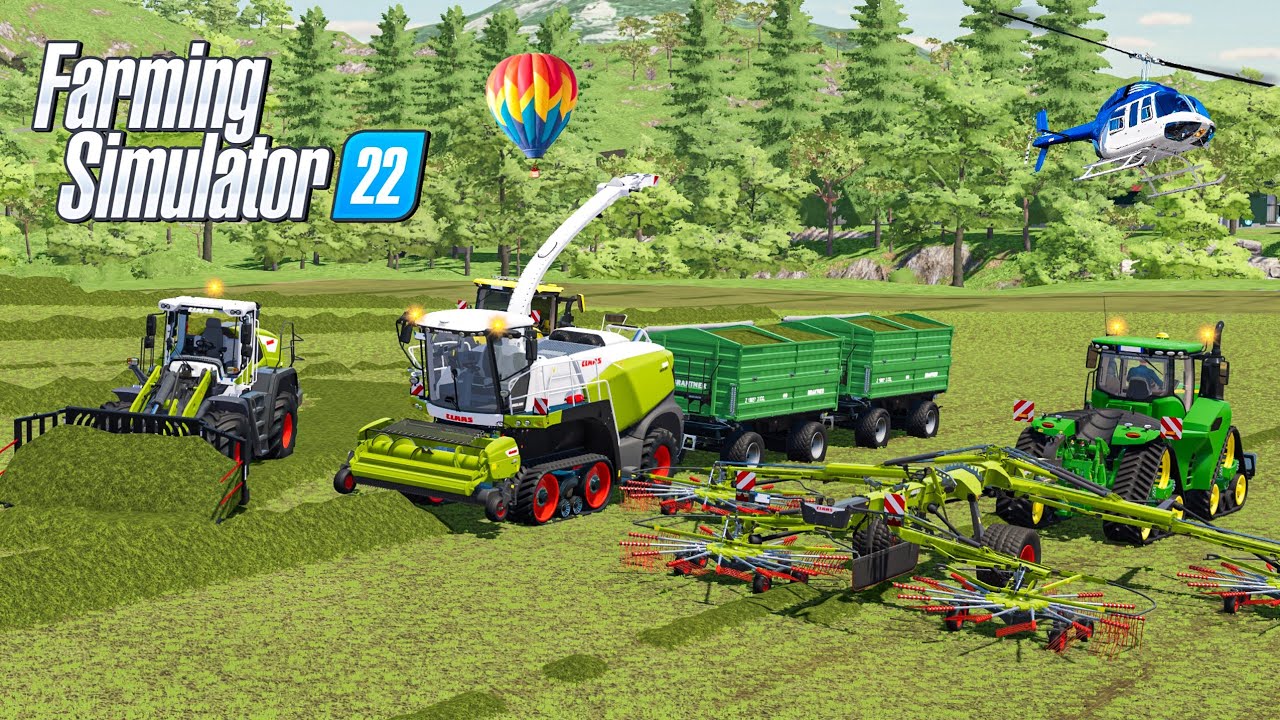 WINDROWERS PARK & GRASS FILLED WITH CLAAS & JOHN DEERE IN FS22 | FS22 ...