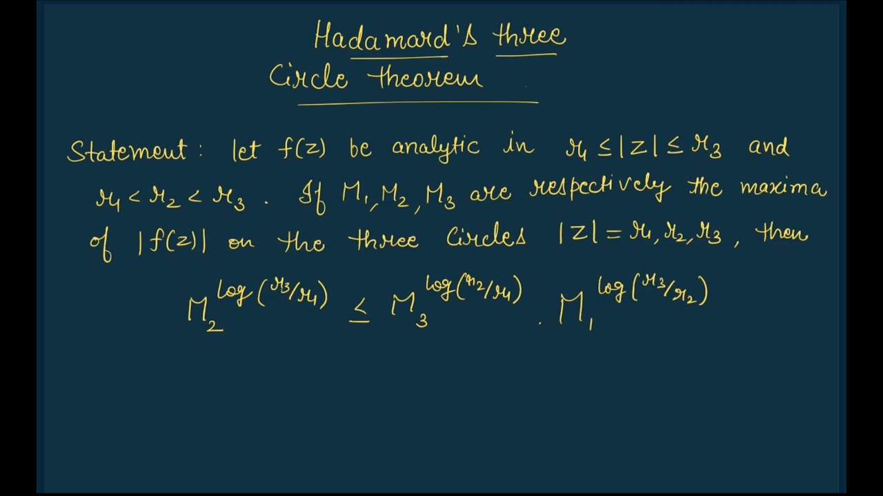 Hadamard’s Three Circle Theorem | Part 1/2 - YouTube