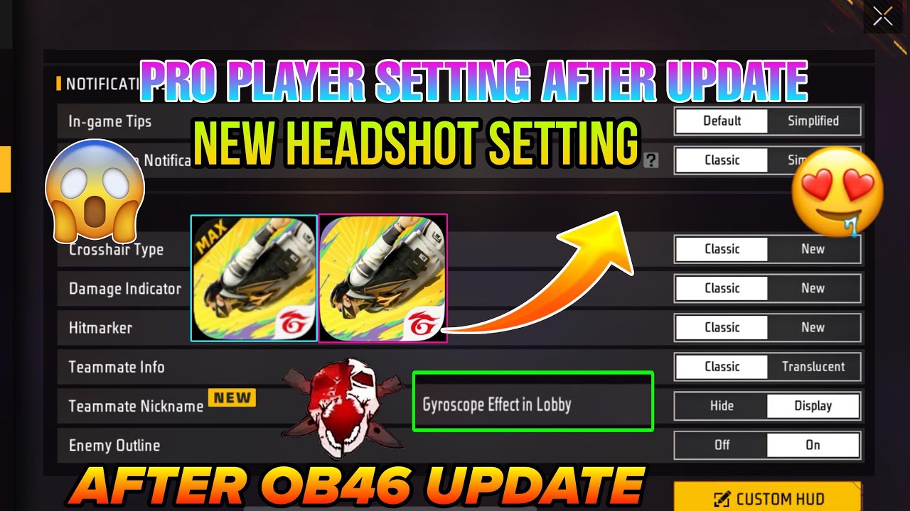 Free Fire Setting After Ob46 Update|Enemy Outline Setting Free Fire ...