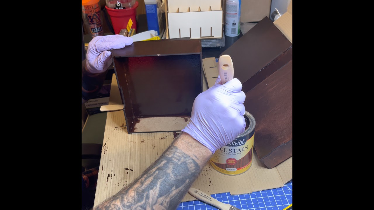 Example of staining MDF wood - YouTube