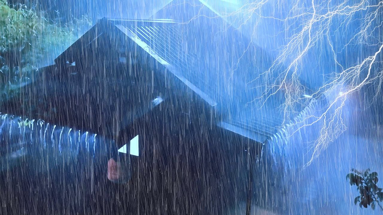 Cure Insomnia with Concussive Storms, Heavy Rain, Powerful Thunder on Peeling Tin Roof - YouTube