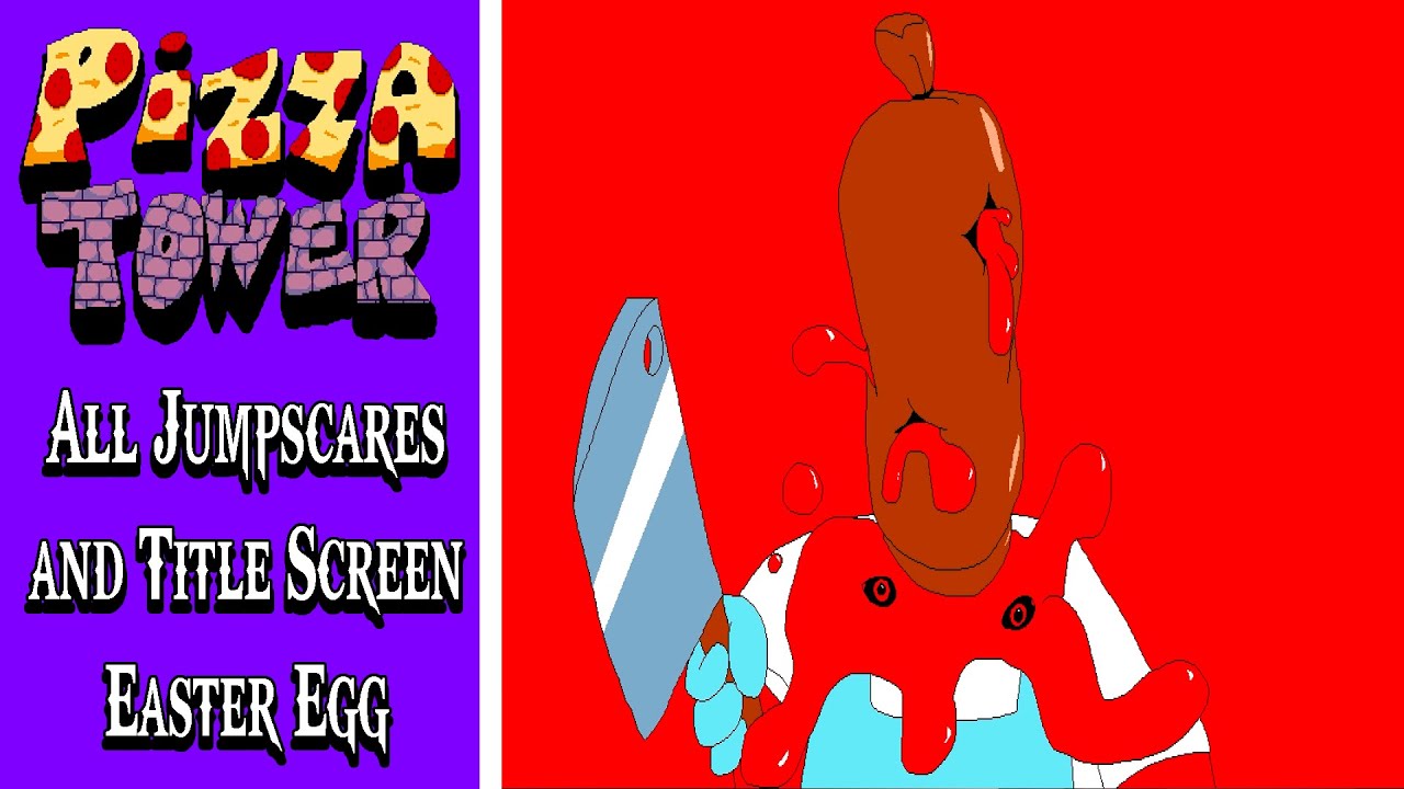 Pizza Tower All Jumpscares and Title Screen Easter Egg - YouTube