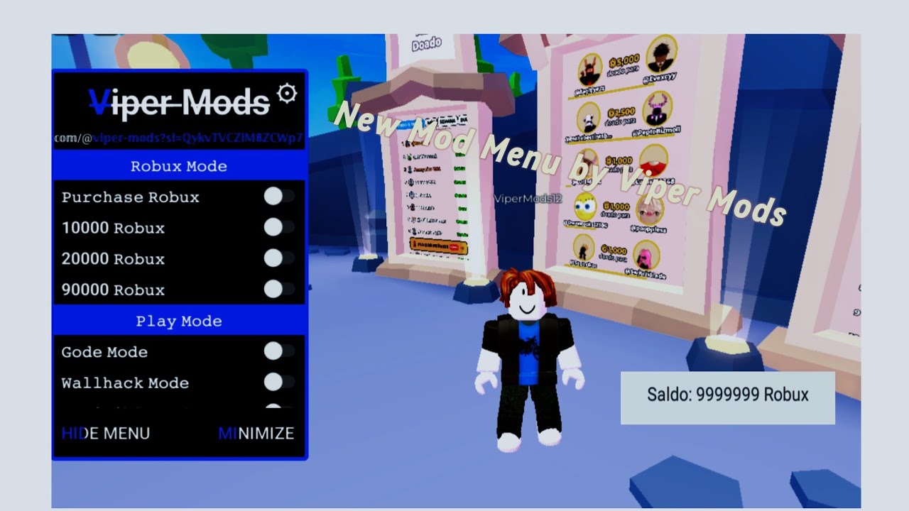 ROBLOX MOD MENU ROBUX FREE - YouTube
