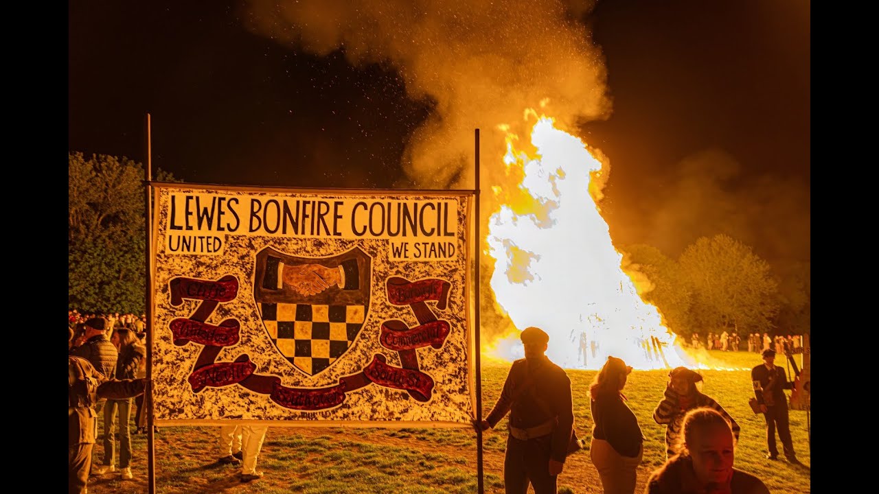 Lewes Bonfire Societies Unite for Historic VE Day Torchlit Procession ...