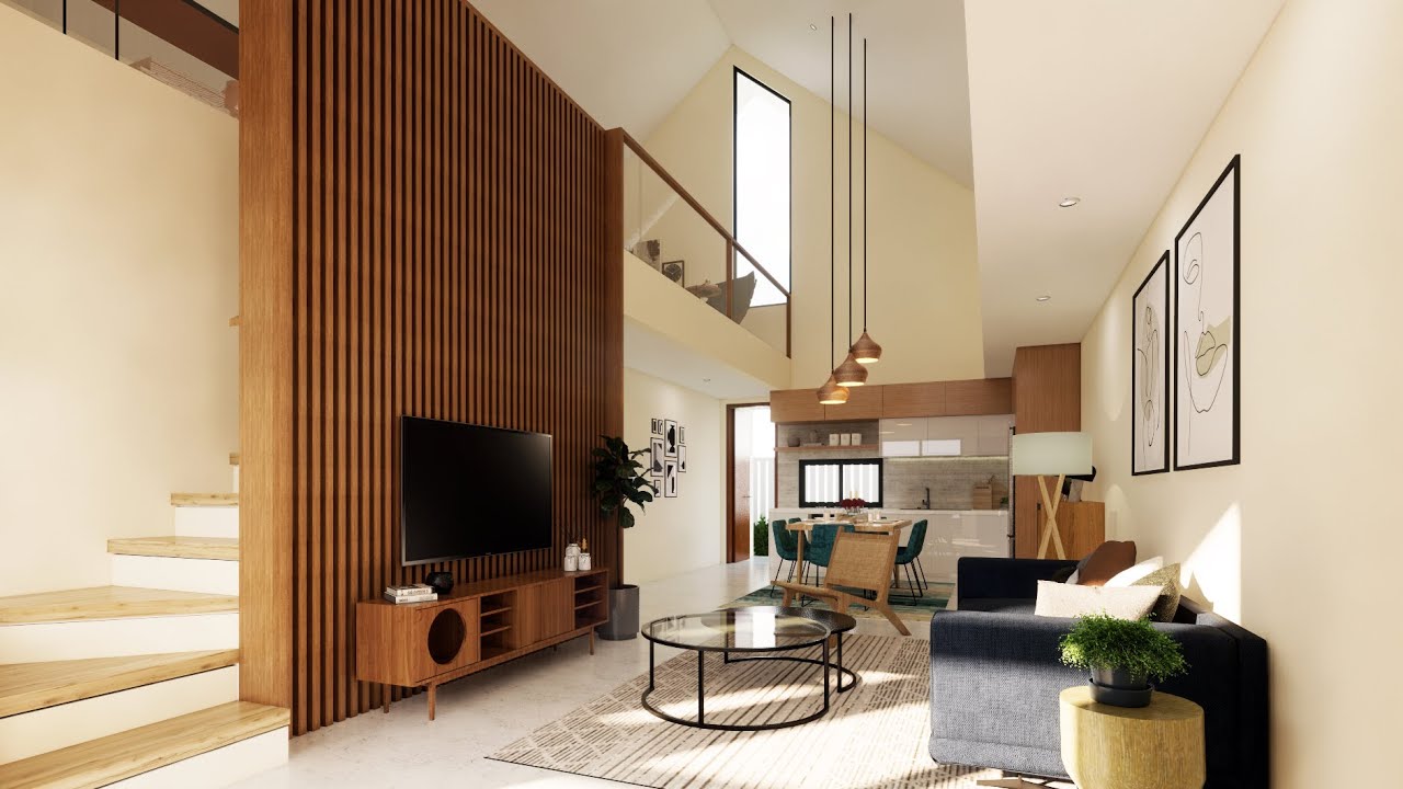 Sketchup Home Design 35 (9x18meter) + Enscape 3.5 Render - YouTube