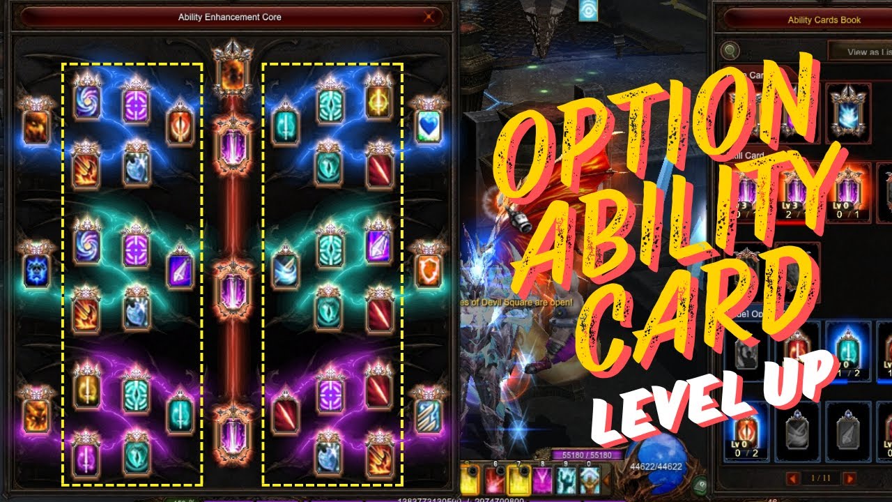 How To Enhance or Level Up Option Ability Card in MU Online - YouTube