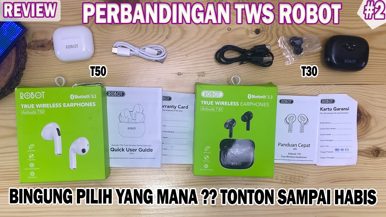[REVIEW] TWS ROBOT T30 dan ROBOT T50 - TWS 100 RIBUAN TERBAIK 2022 ...