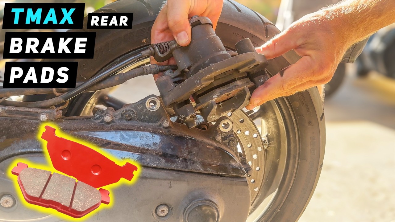 Yamaha Tmax 500 - Rear Brake Pads Change | Mitch's Scooter Stuff - YouTube