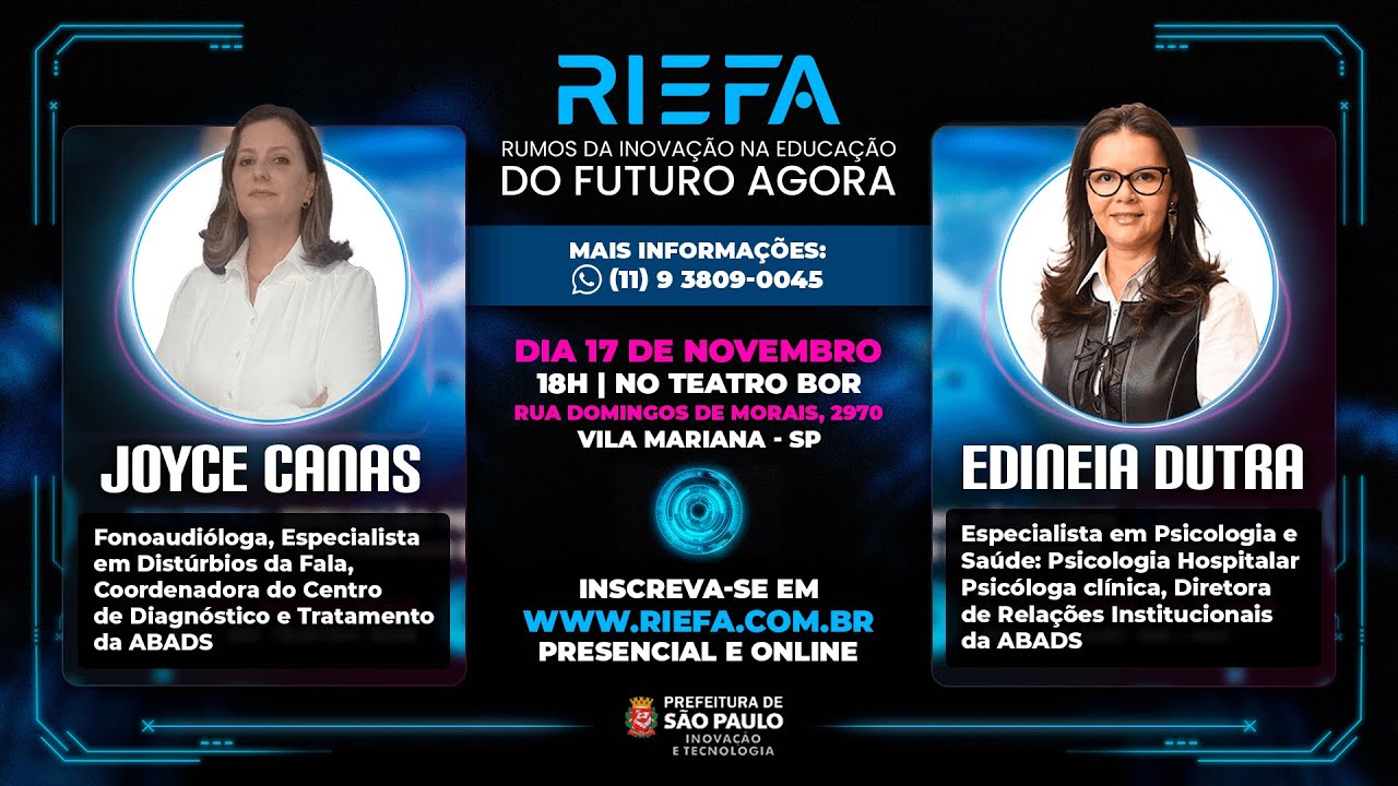 RIEFA: 18h | Autismo no Universo Phygital - Profª.: Joyce Canas e Profª ...