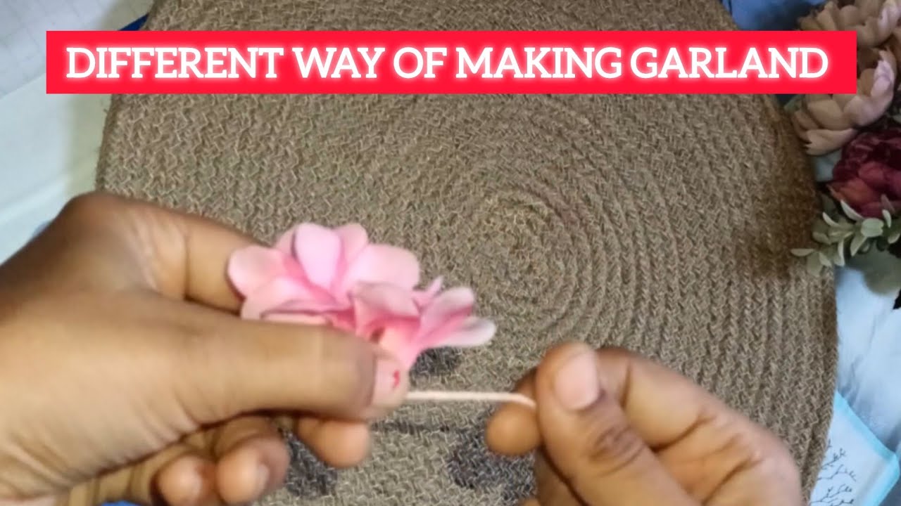 Different way of string flowers| easy method of making garland - YouTube