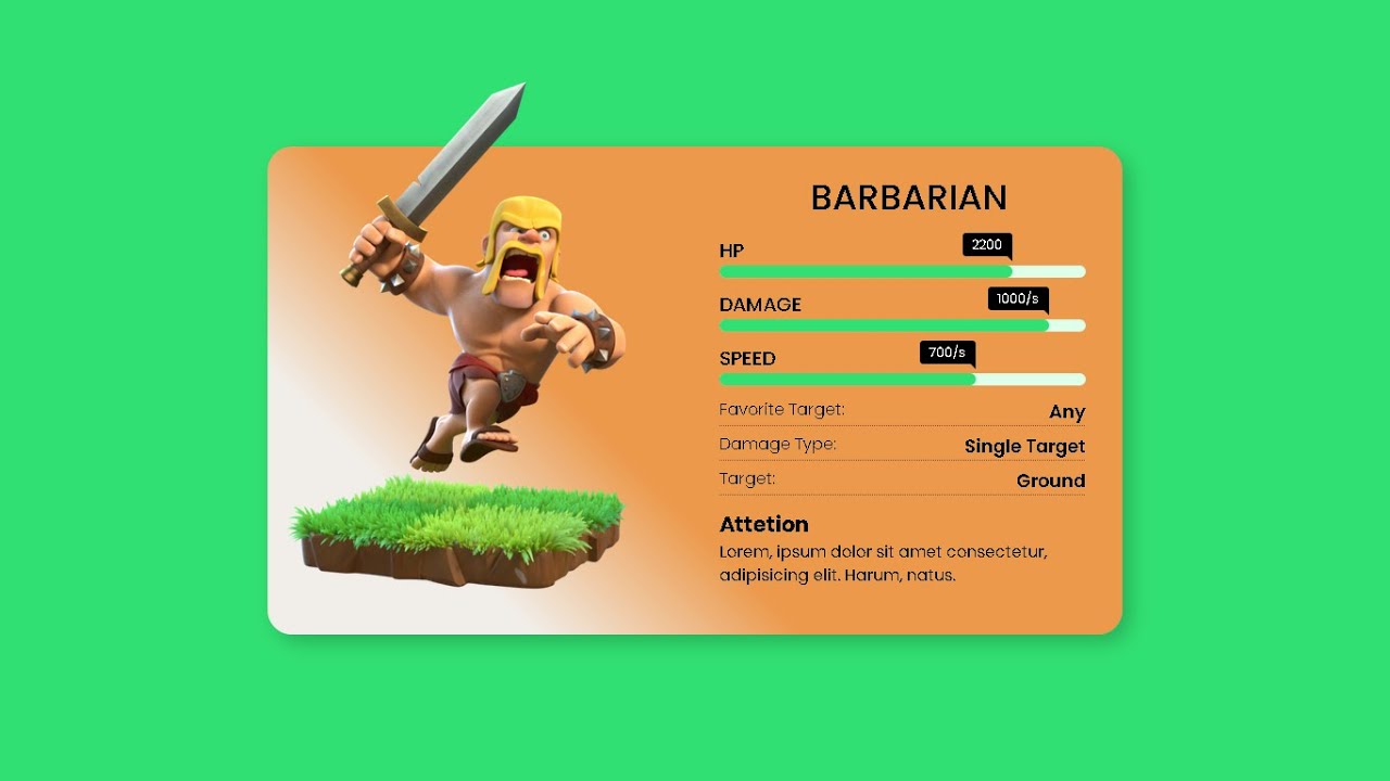 Character Bar Skill Using CSS & HTML - YouTube