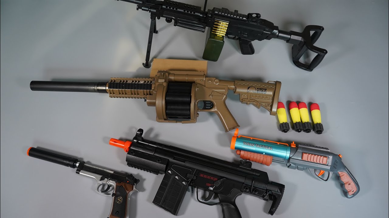 M249 Airsoft Gun-M32 Granade Launcher Nerf Gun-Toy Gun G3 carbine BBGun ...