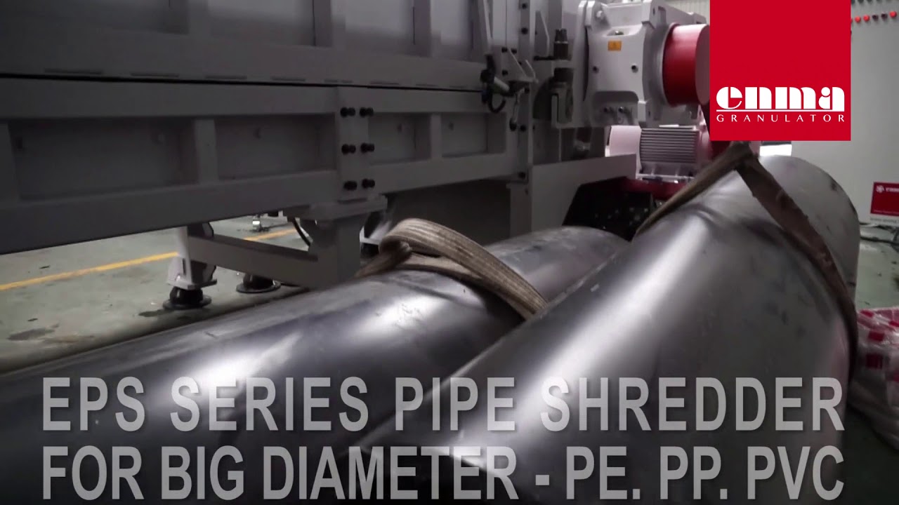 EPS shredder for large pipe - YouTube
