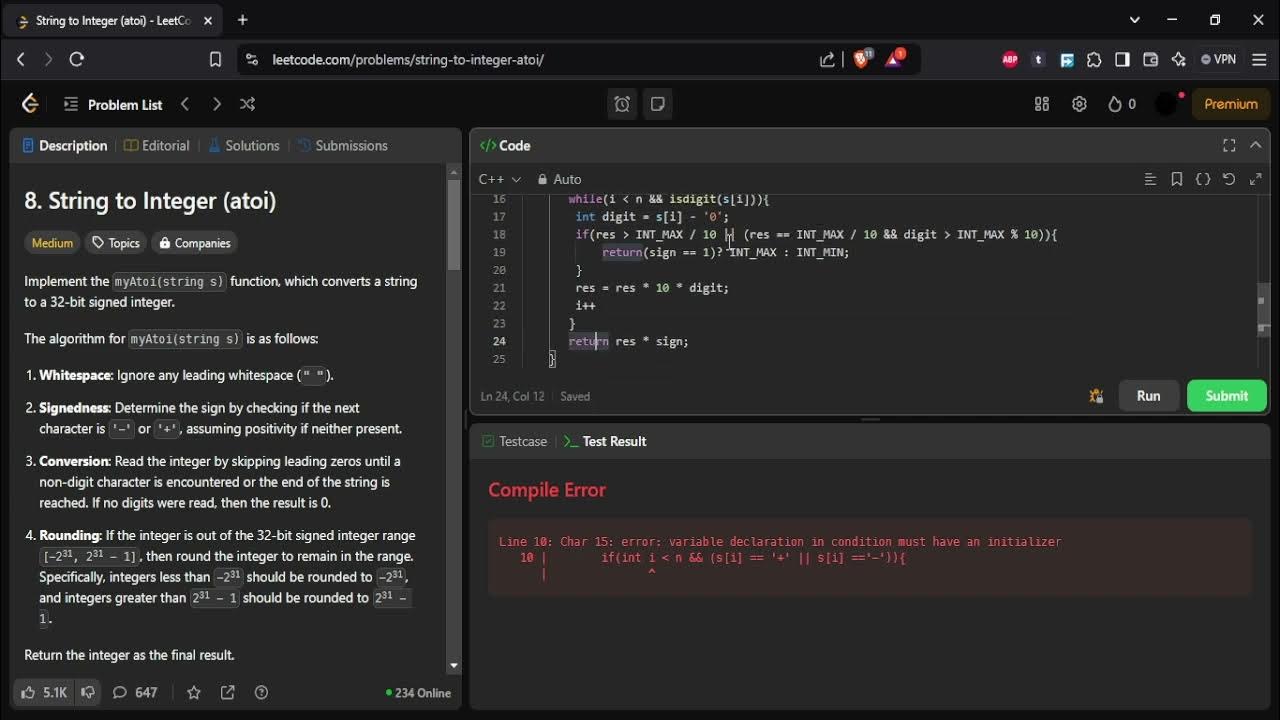 برمجهleetcode-8 - YouTube
