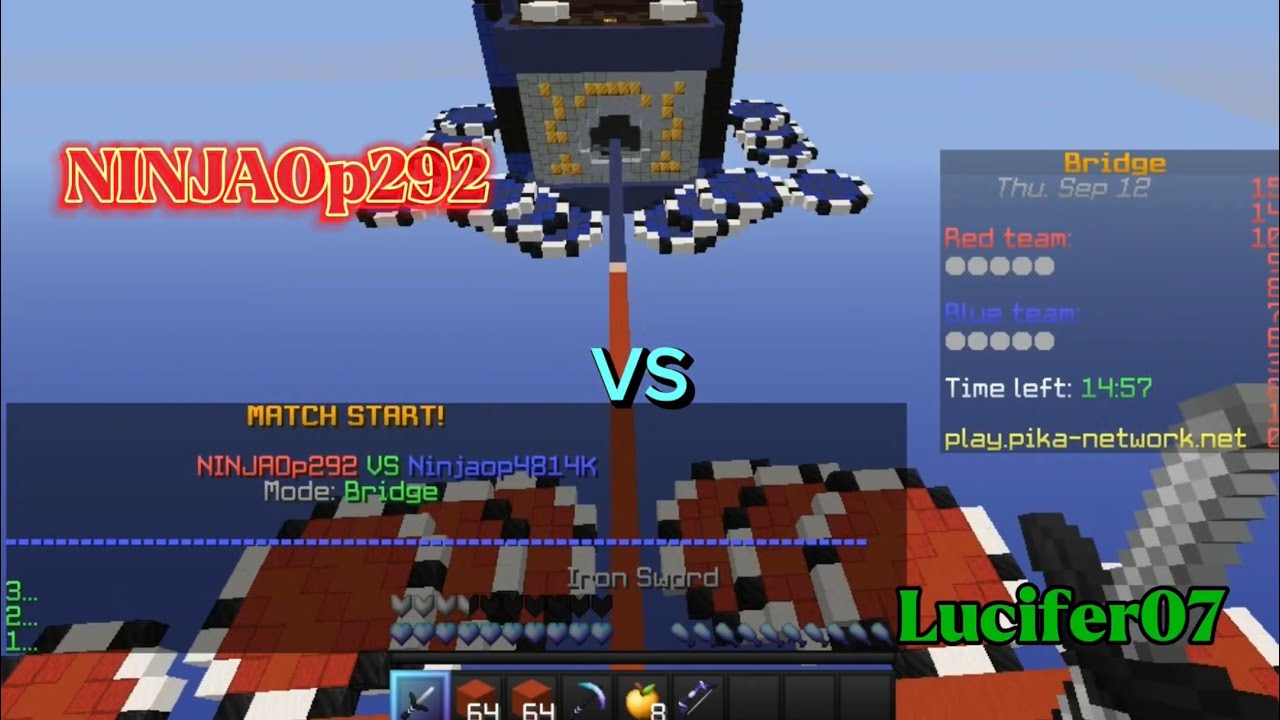 Minecraft java Bridge 1v1 with @Lucifer07707 | Texture pack: nebula32x|#Minecraft 1v1 - YouTube