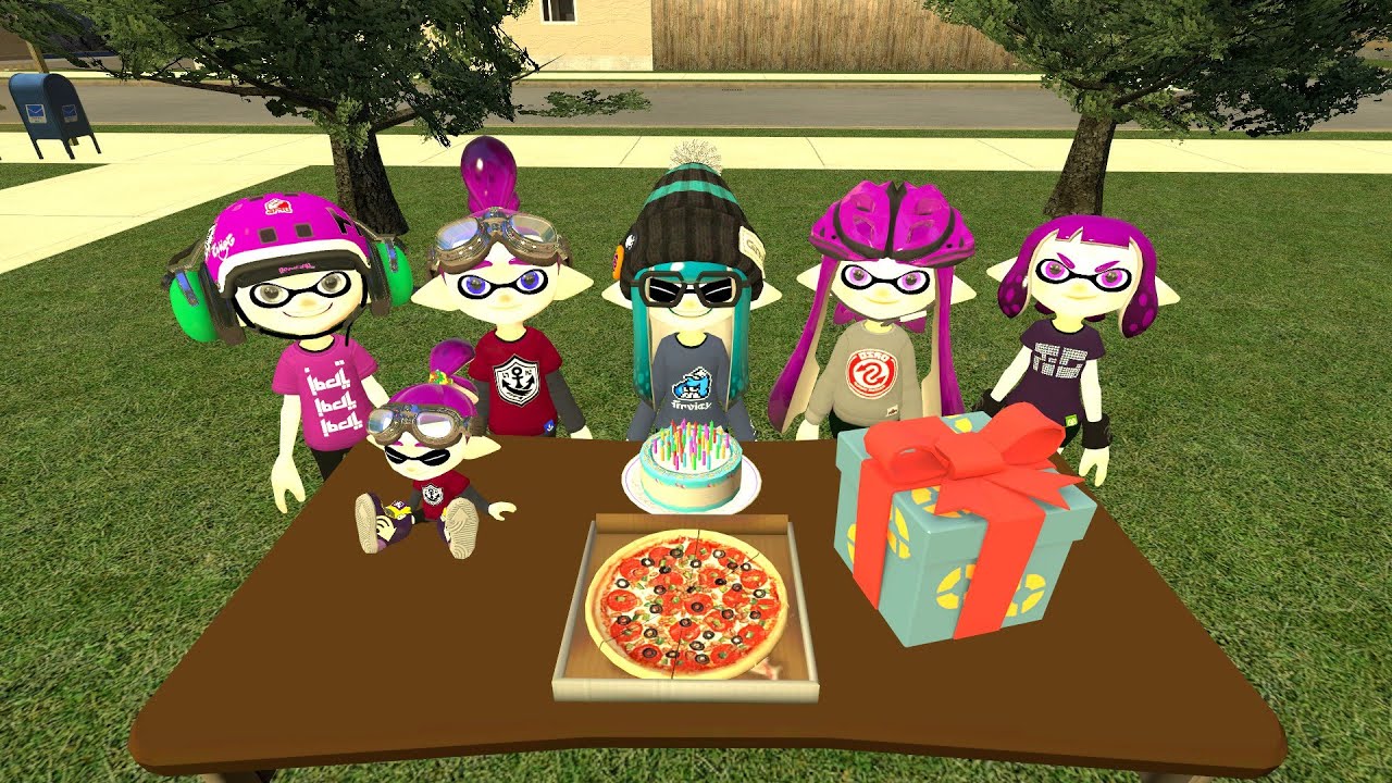 [GMOD Splatoon] Inkling Cyan's Birthday - YouTube