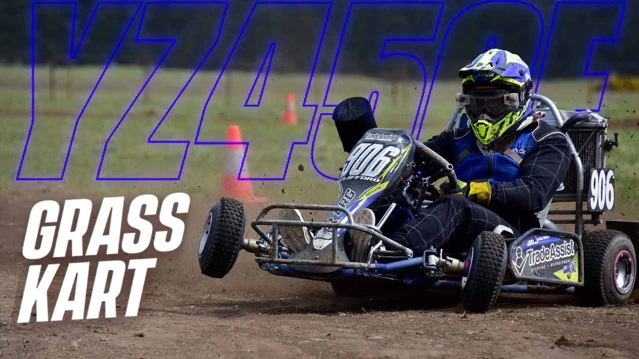 450cc Go Kart Drifting - Yamaha YZ450F Grass Kart - YouTube