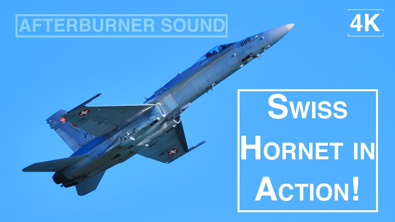 Afterburner Sound! Amazing Swiss F-18 Hornet Pushed to its Limits - YouTube