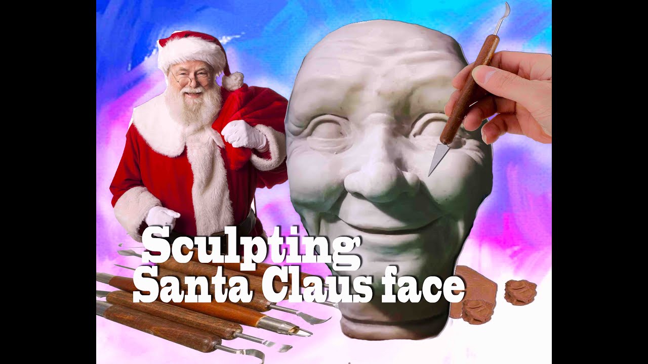 Sculpting hairless head of santa claus - YouTube