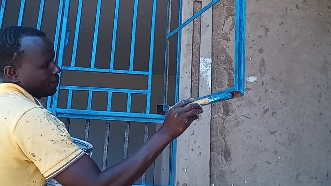 NEW LOOK!!!PAINTING WINDOWS and GRILLS BEGINS - YouTube
