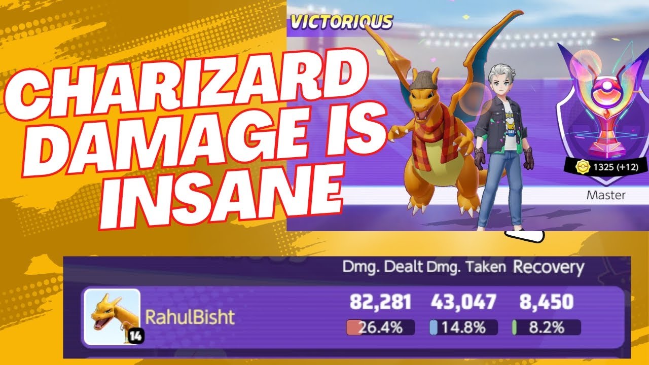 Charizard Damage is Insane to Push Rank Solo Queue in Master //Pokemon ...