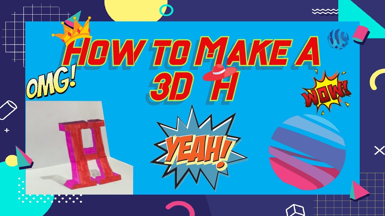 How to Draw a 3-D H - YouTube