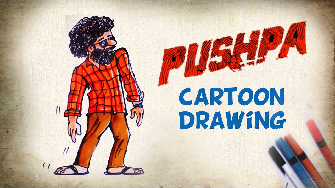 Pushpa move allu Arjun /Cartoon drawing srivalli song #pushpa - पुष्पा ...
