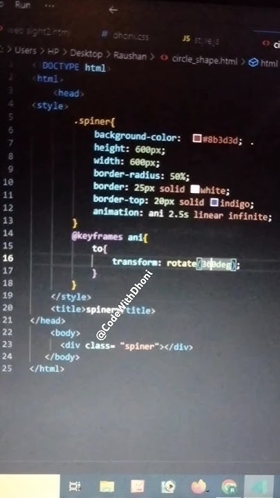 Spiner 🥏 full html and css #html #css - YouTube