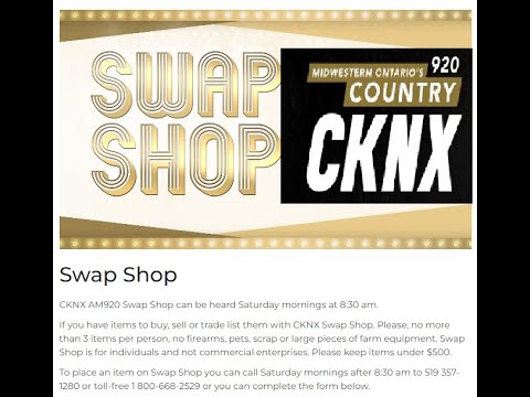 CKNX AM Radio - Swap Shop - July 7th 2018 - YouTube