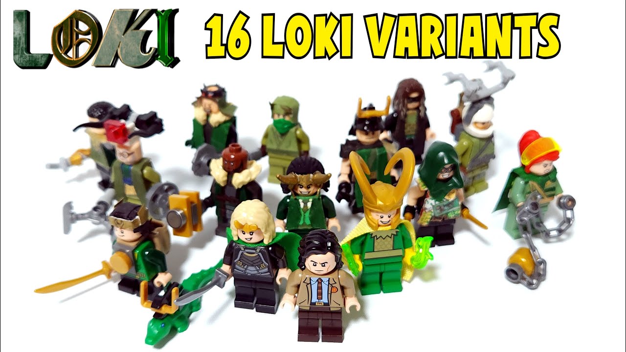 LEGO Marvel 16 Loki variants minifigures MOC - YouTube