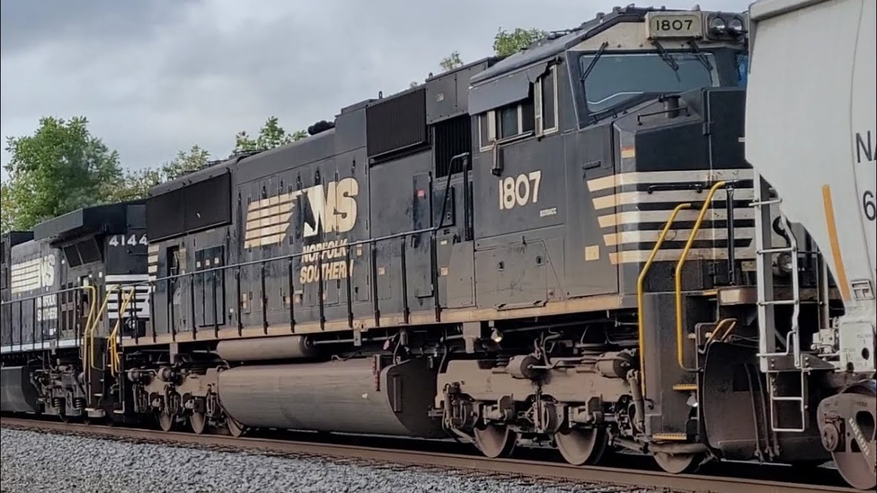 Five CSX trains and an NS Grain train on beautiful Sunday morning ...