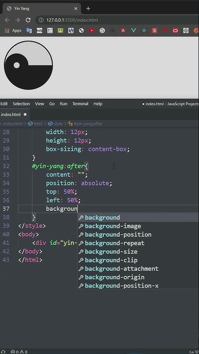 Yin-Yang animation in HTML and CSS - YouTube