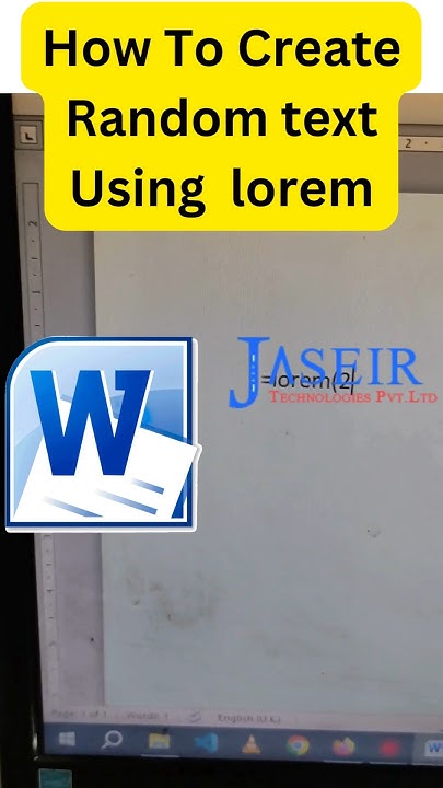How to Create Random Text Using Lorem Ipsum in MS Word #jaseir #shorts #viralshort #trending ...